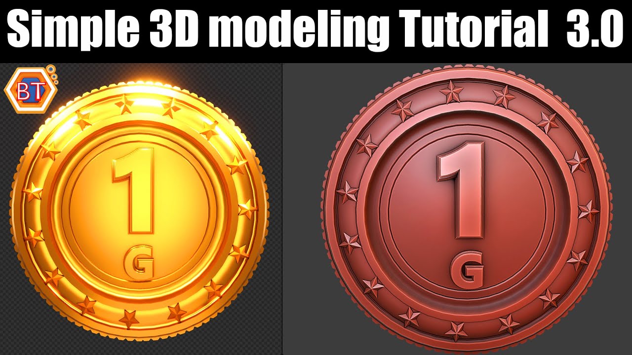 Blender Gold Coin Modeling Tutorial Beginner Youtube