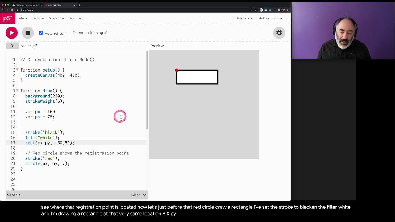 P5 Js Rectmode Demonstration Youtube