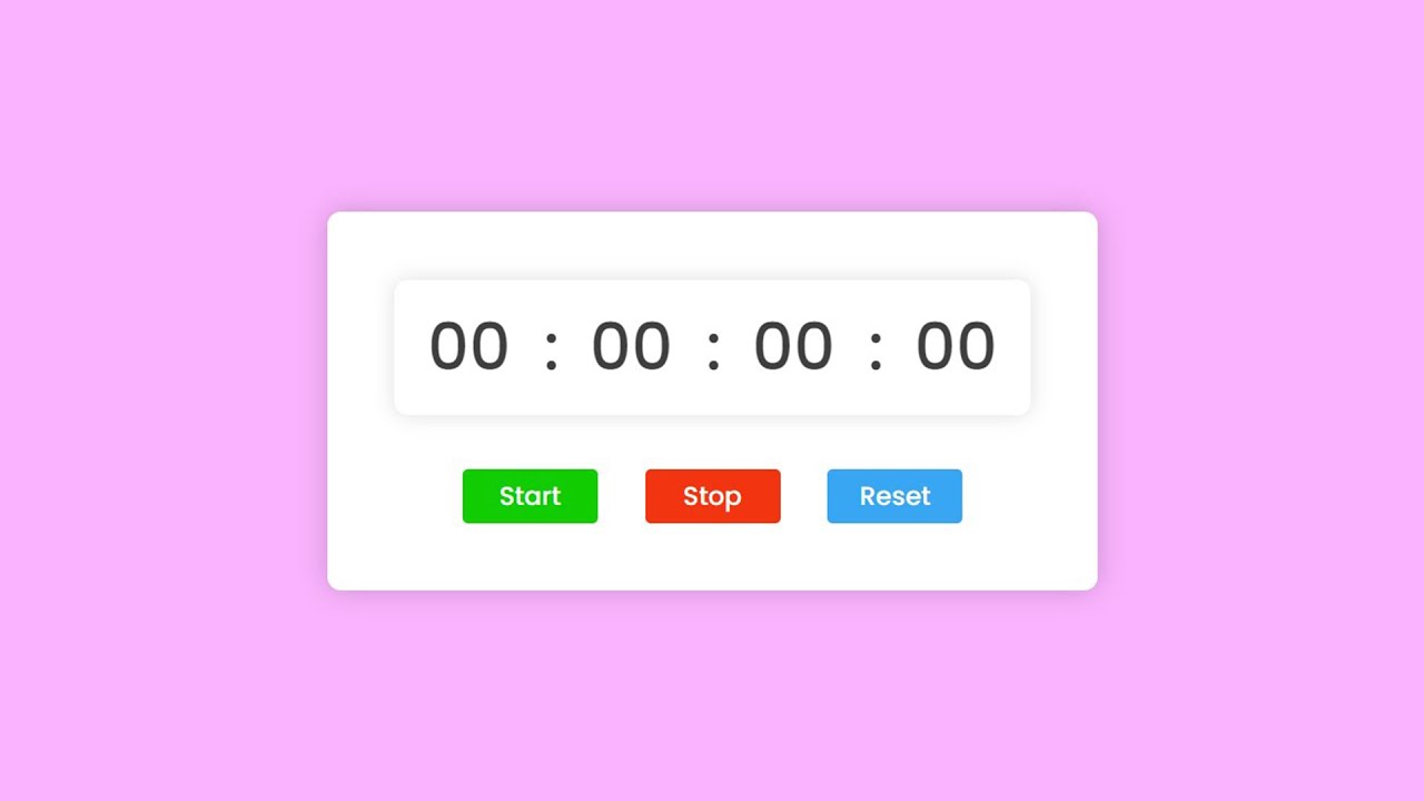 Simple Stopwatch Project Using Html Css Javascript Youtube