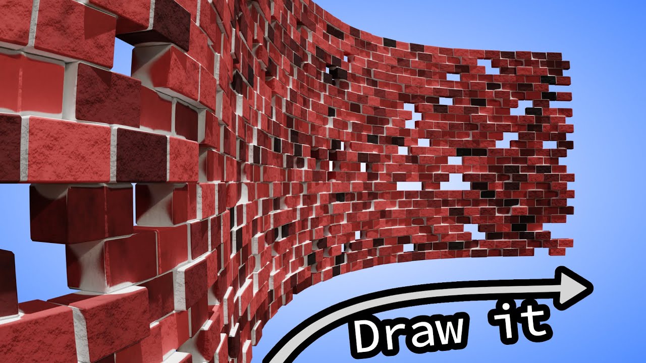 Brick Walls From A Single Curve Geometry Nodes Blender Youtube