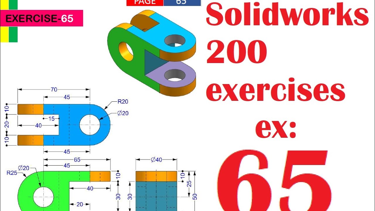 Solidworks 200 Exercises Ex 65 Sketch Line Arc Example Youtube