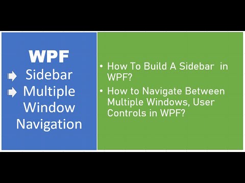 Wpf Sidebar Multi Window Navigation Youtube