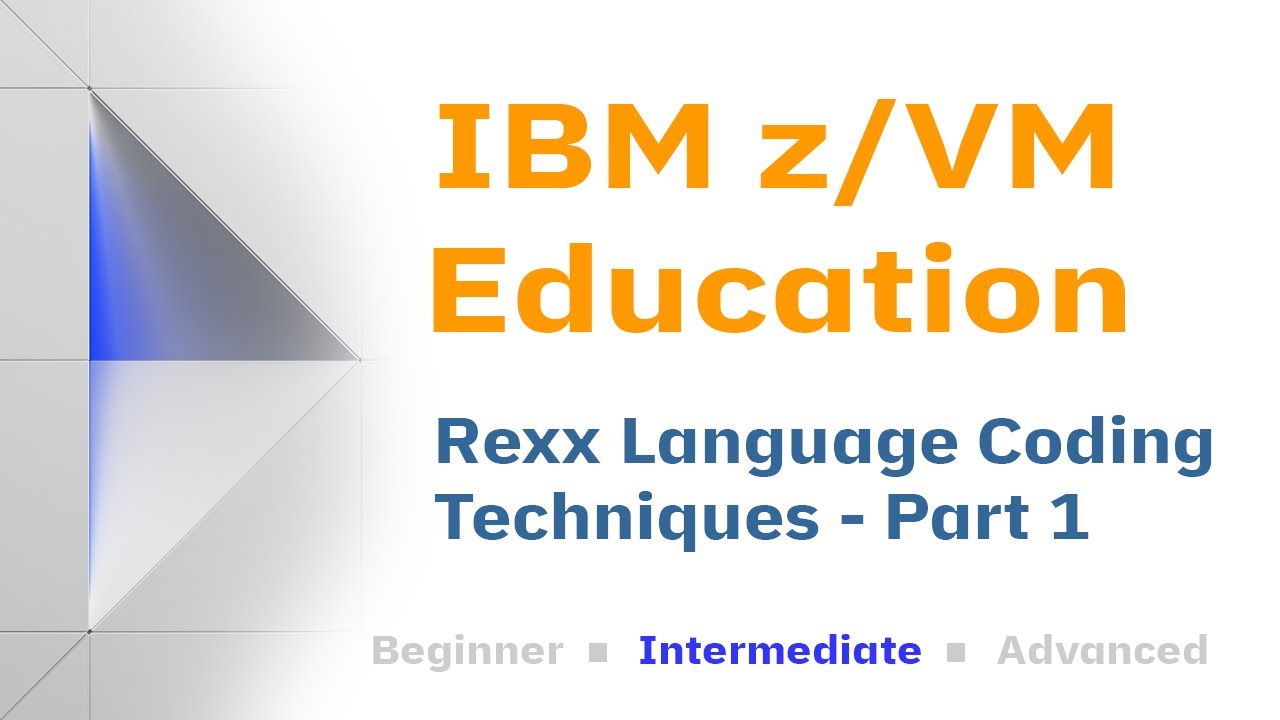 Z Vm Education Rexx Coding Techniques Part 1 Youtube