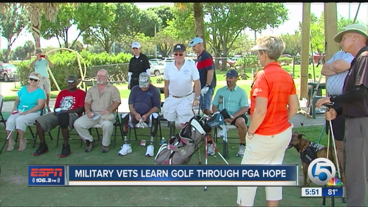Pga Hope Teaches Military Veterans The Game Of Golf Youtube