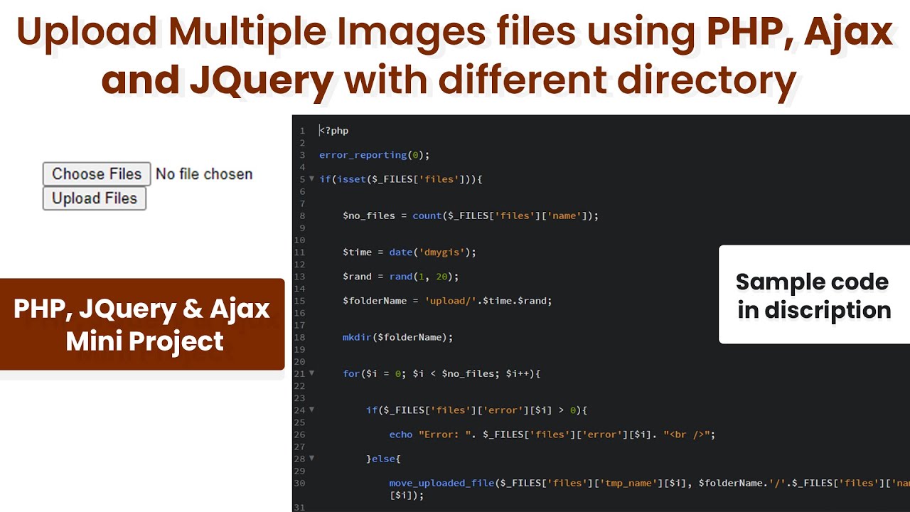 How To Upload Multiple File Using Php Ajax And Jquery With Different