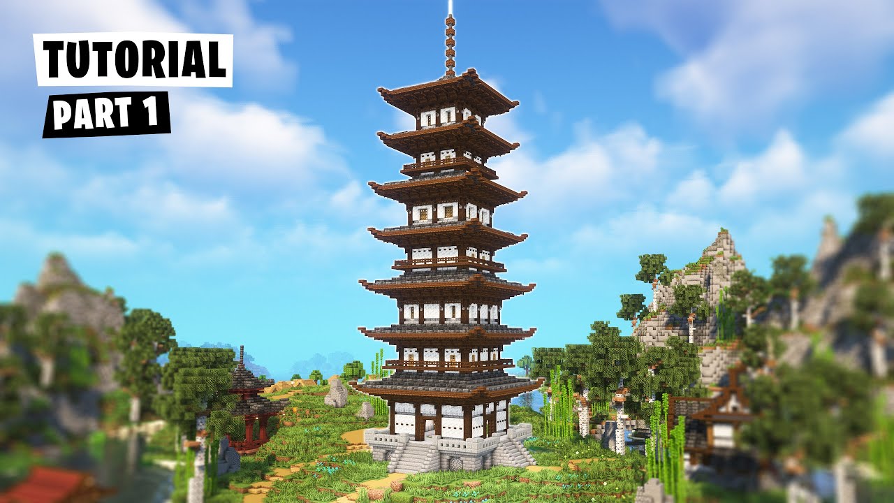 How To Build A Japanese Pagoda Temple In Minecraft Tutorial Part 1