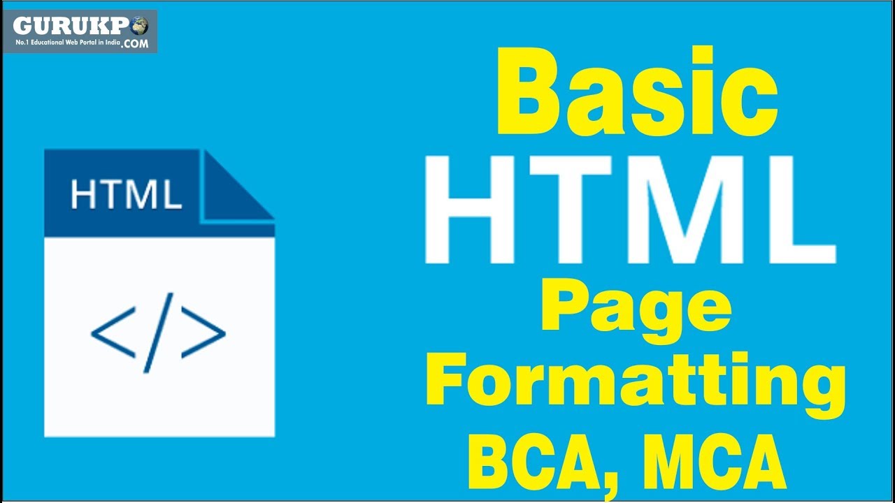 Html Page Formatting Bca Mca Youtube