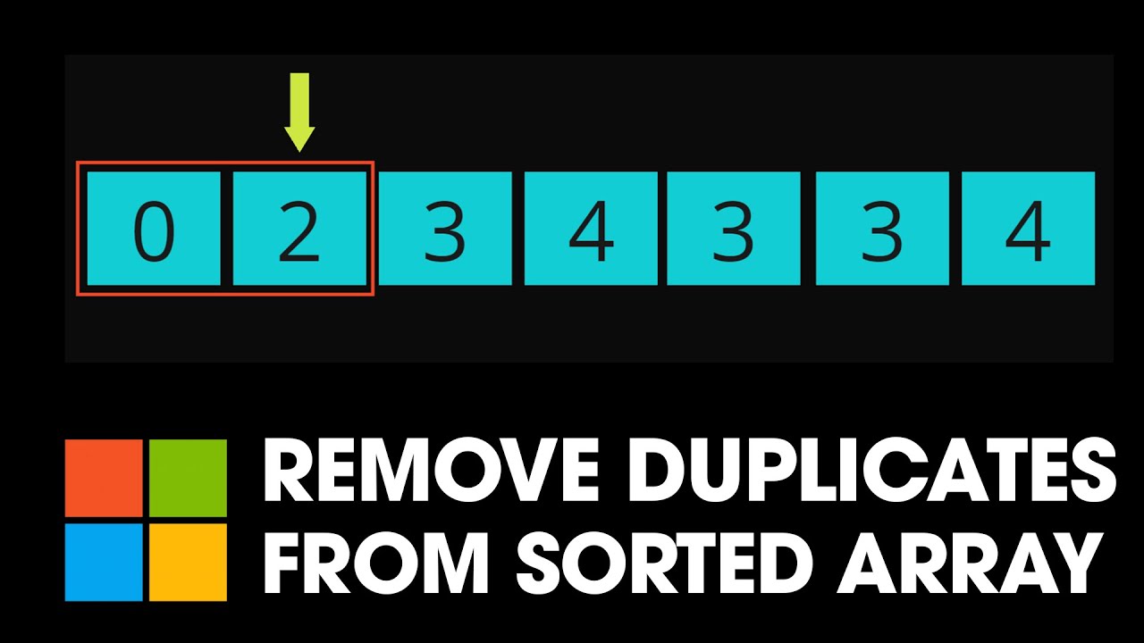 Remove Duplicates From Sorted Array 26 Leetcode C Youtube