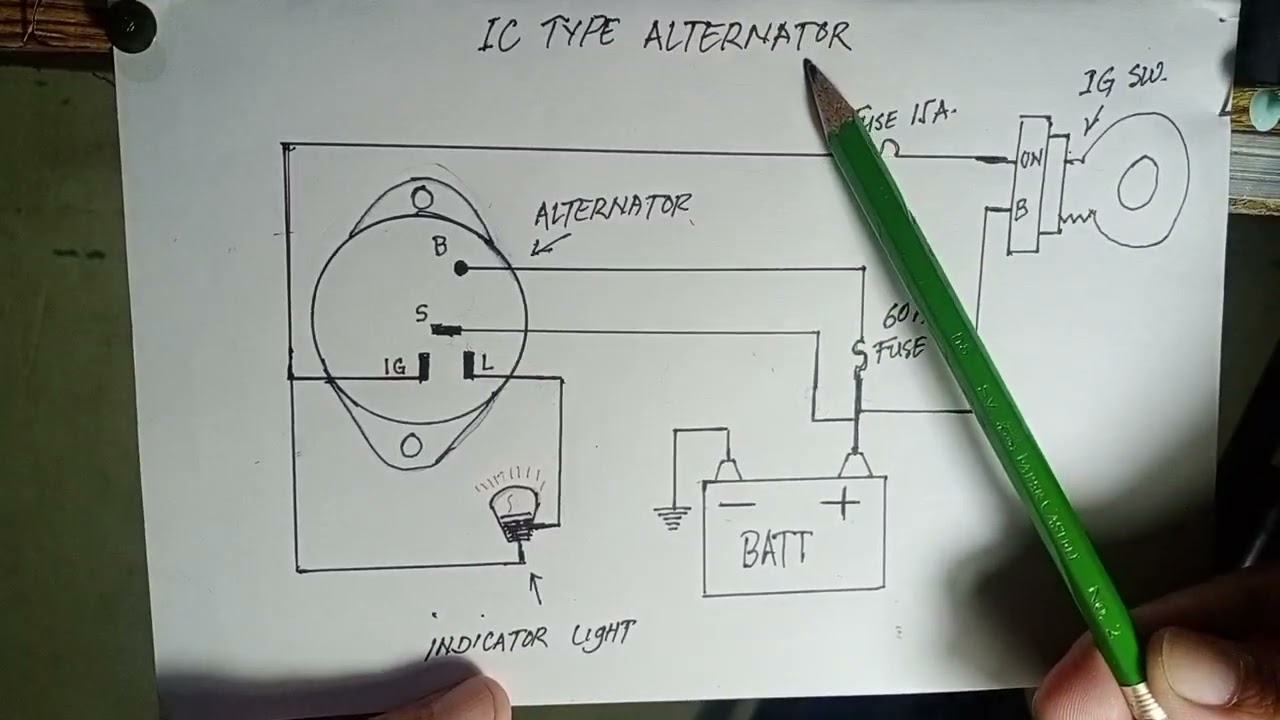 Ic Type Alternator Wiring Diagram Youtube
