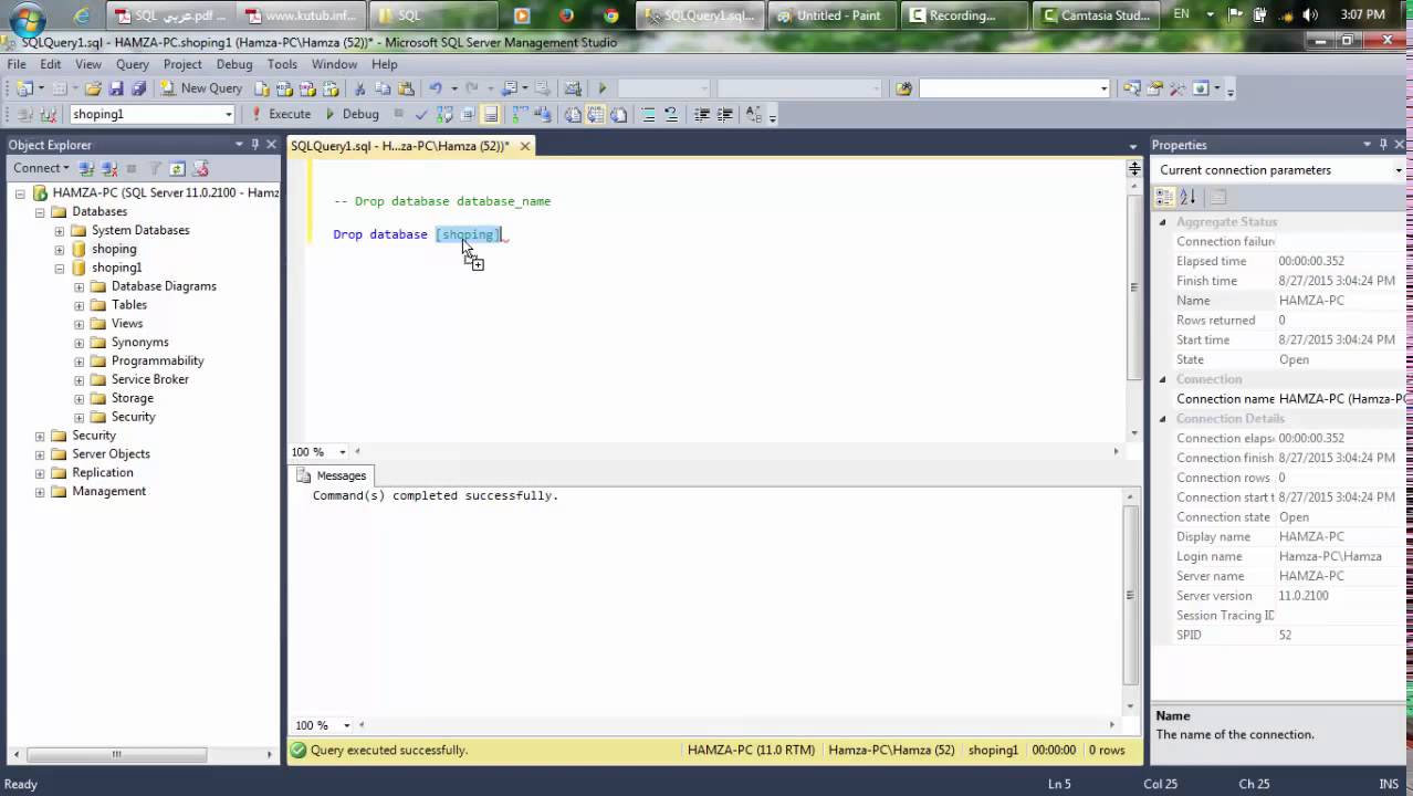 Sql 2 Drop Database And Table Youtube