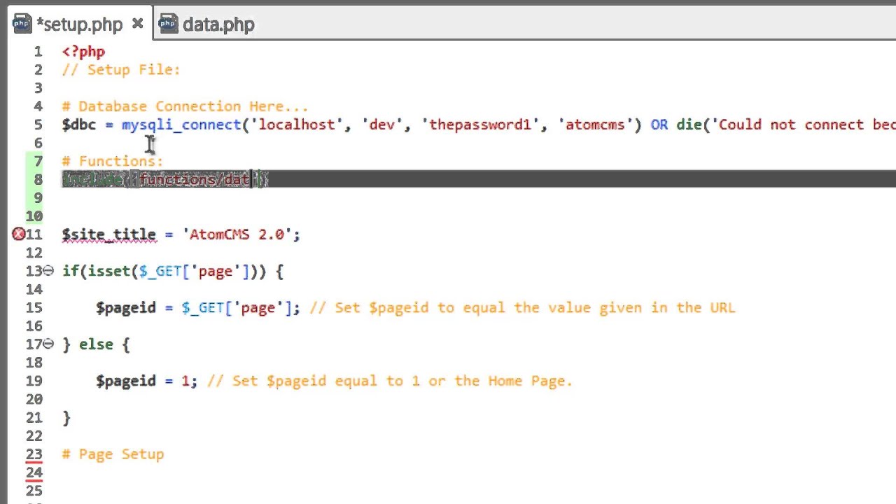 Developing A Dynamic Website 2014 Part 11 Creating Custom Php