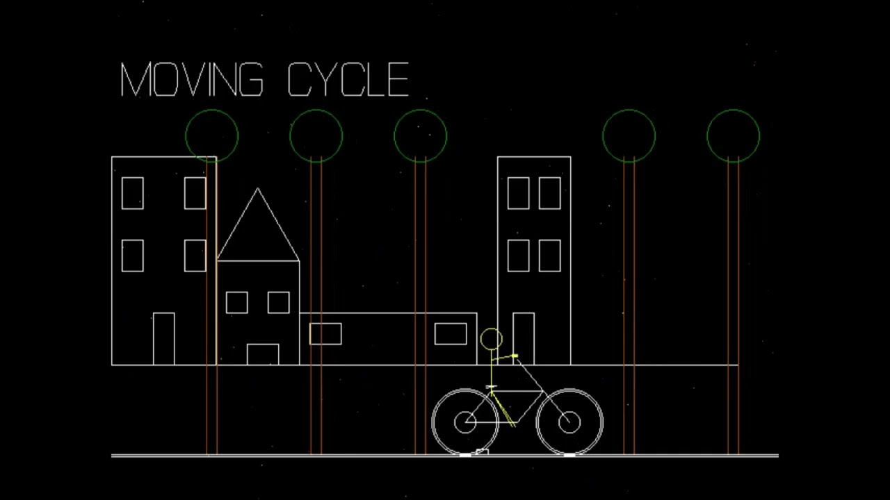 Stick Man Driving Cycle Using C Computer Graphics Youtube