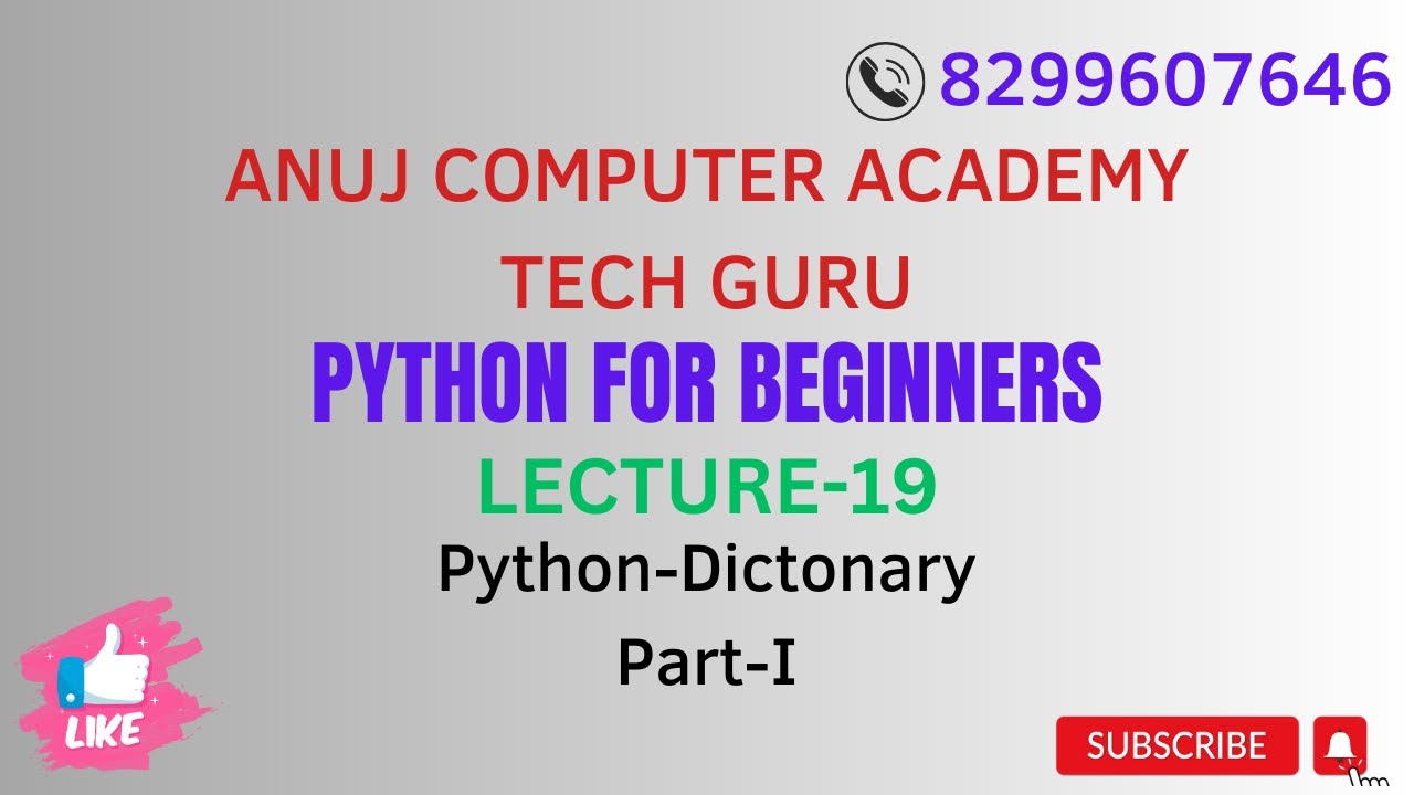 Python Dictionary Part I Youtube