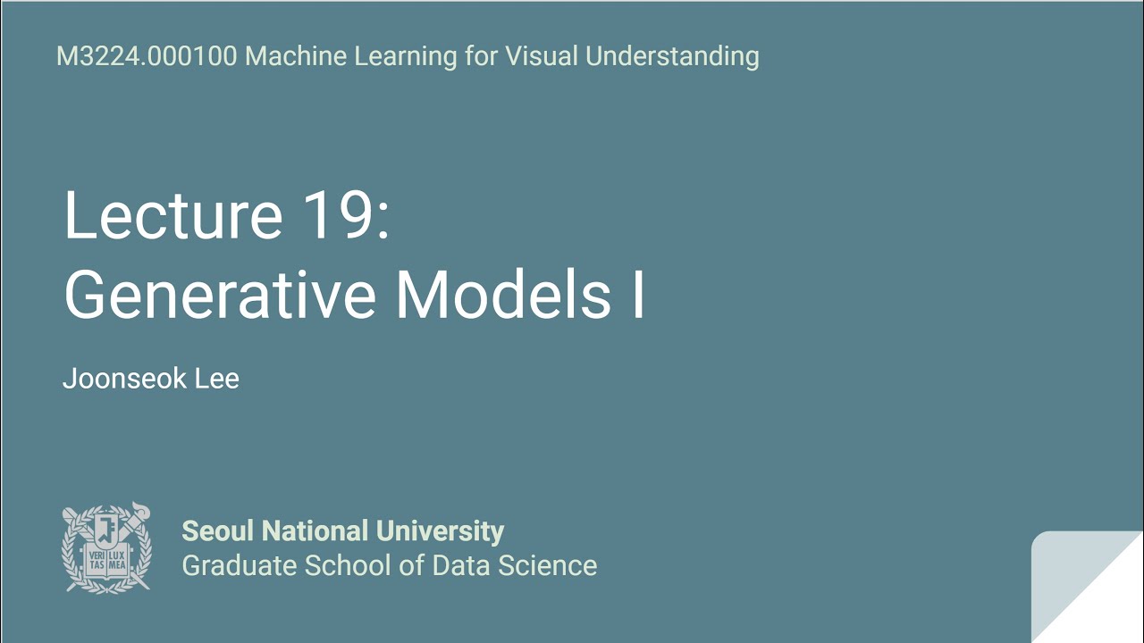 Lecture 19 2 Generative Models I Youtube