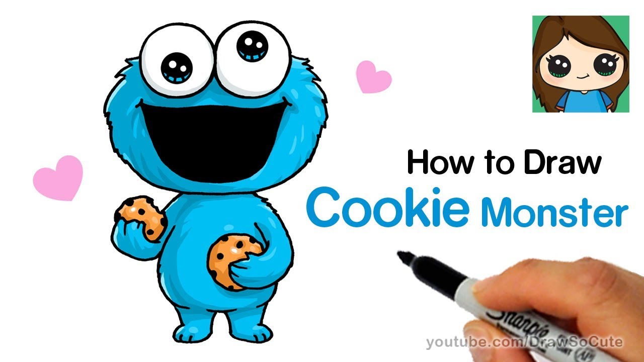 How To Draw Cookie Monster Easy And Cute