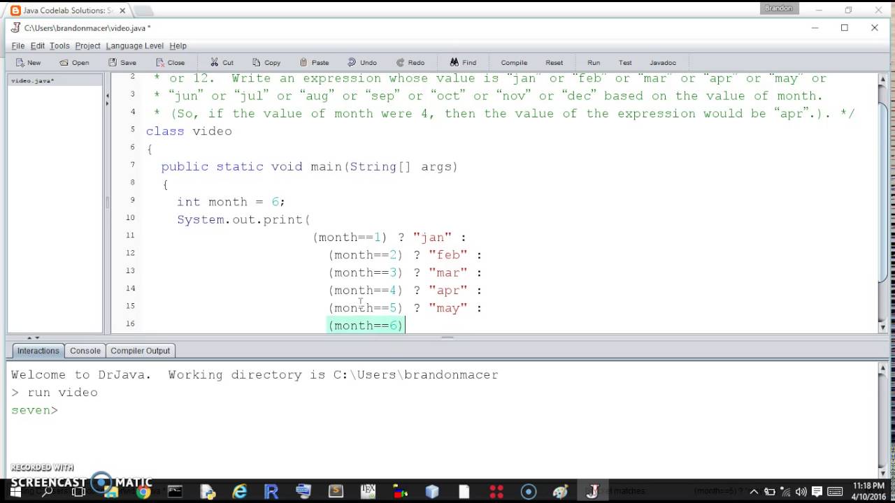 20923 Java Solution Walkthrough Myprogramminglab Youtube