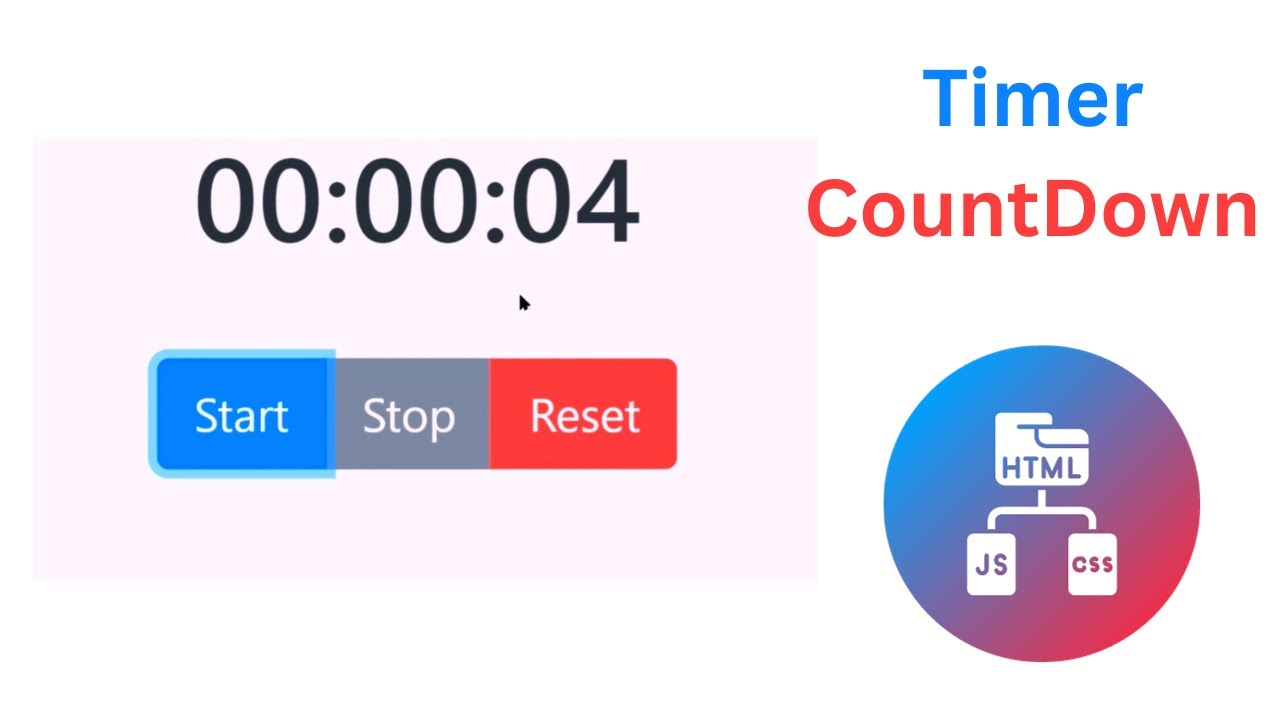 How To Create Countdown Timer Using Html Css And Javascript Youtube