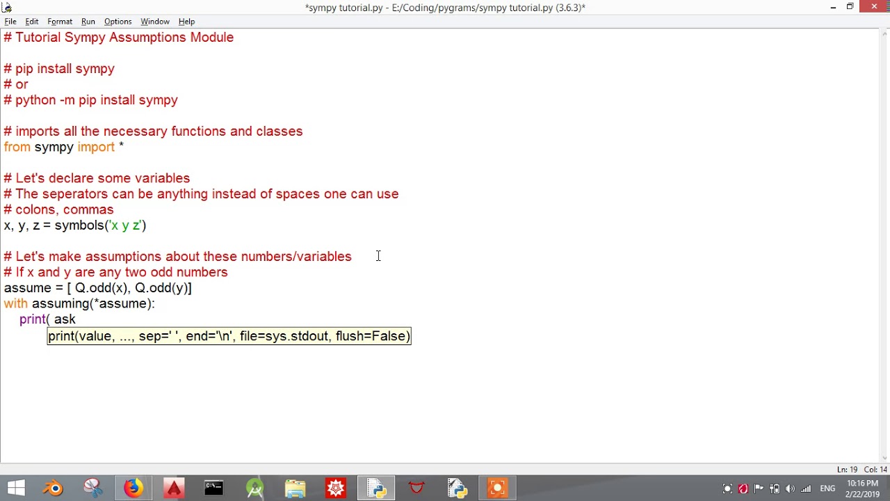 Python Sympy Tutorial Assumptions Module Youtube