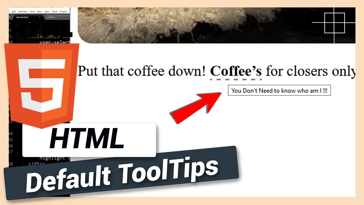 How To Add Tooltips Html And Css Tutorial Youtube