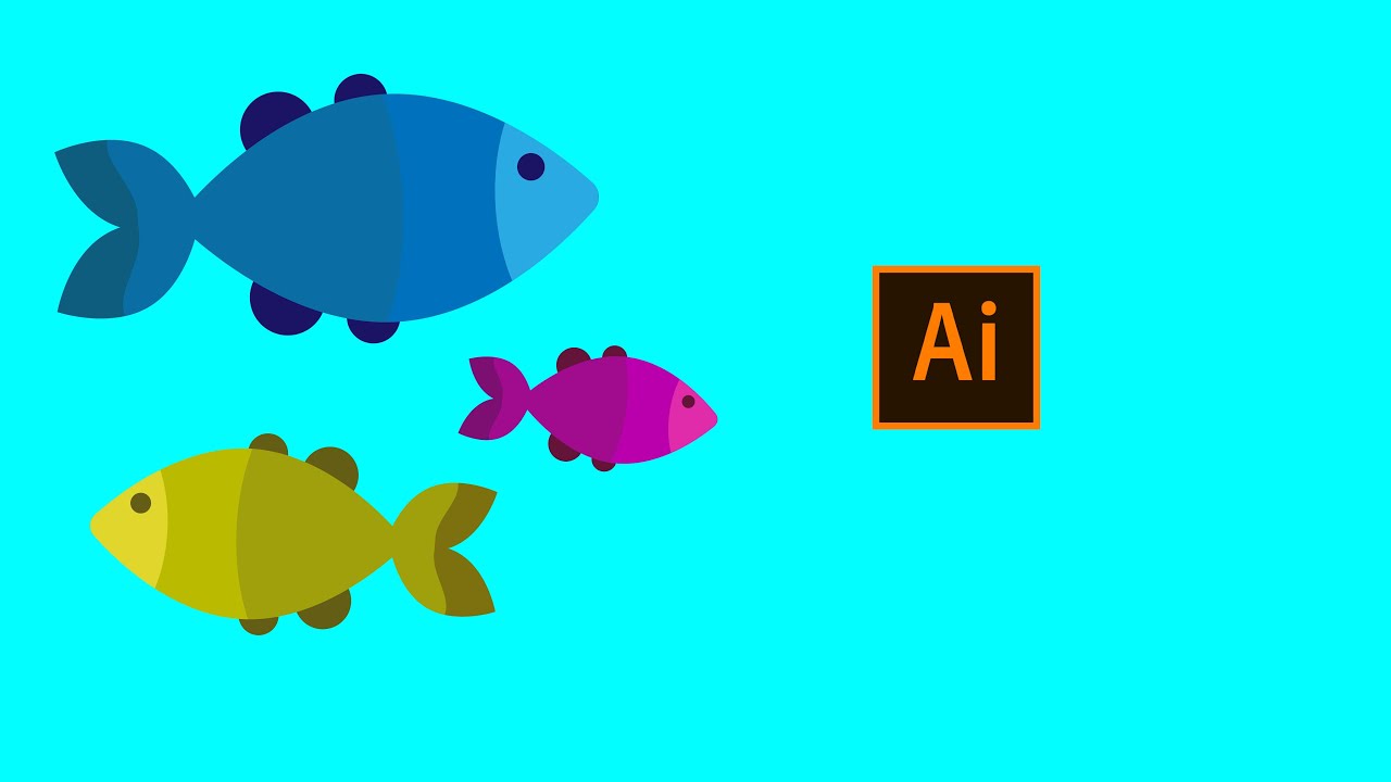 How To Create Flat Design Fish Adobe Illustrator Tutorial Youtube