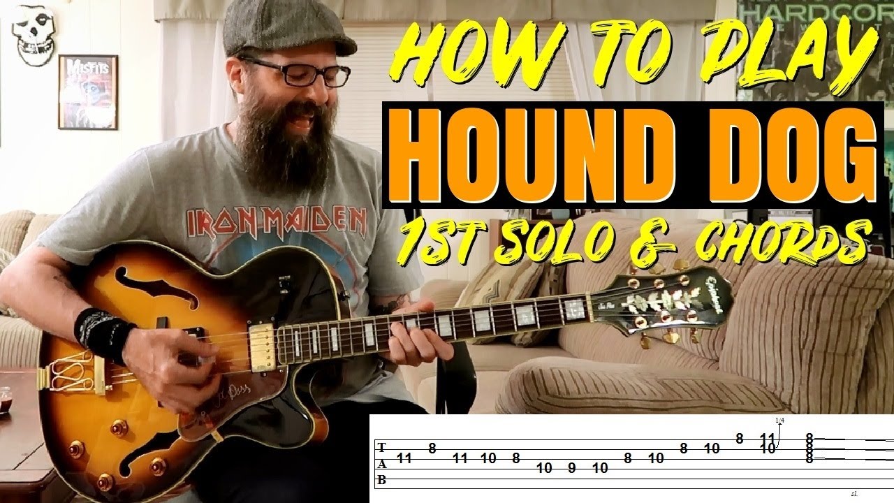 Elvis Presley Hound Dog Guitar Lesson 1st Solo Chords Youtube