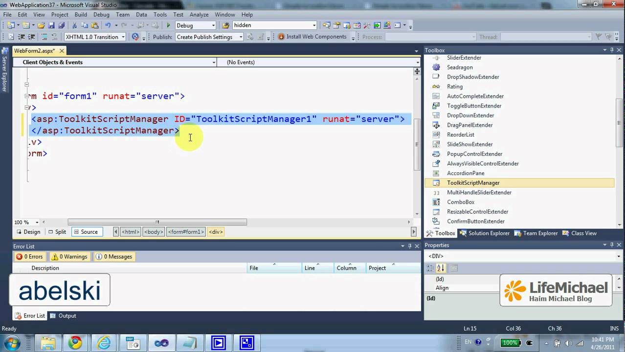 The Asp Net Toolkit Script Manager Control Youtube