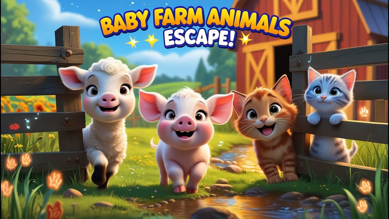Baby Farm Animals Escape Fun Kids Song About Farm Adventure And