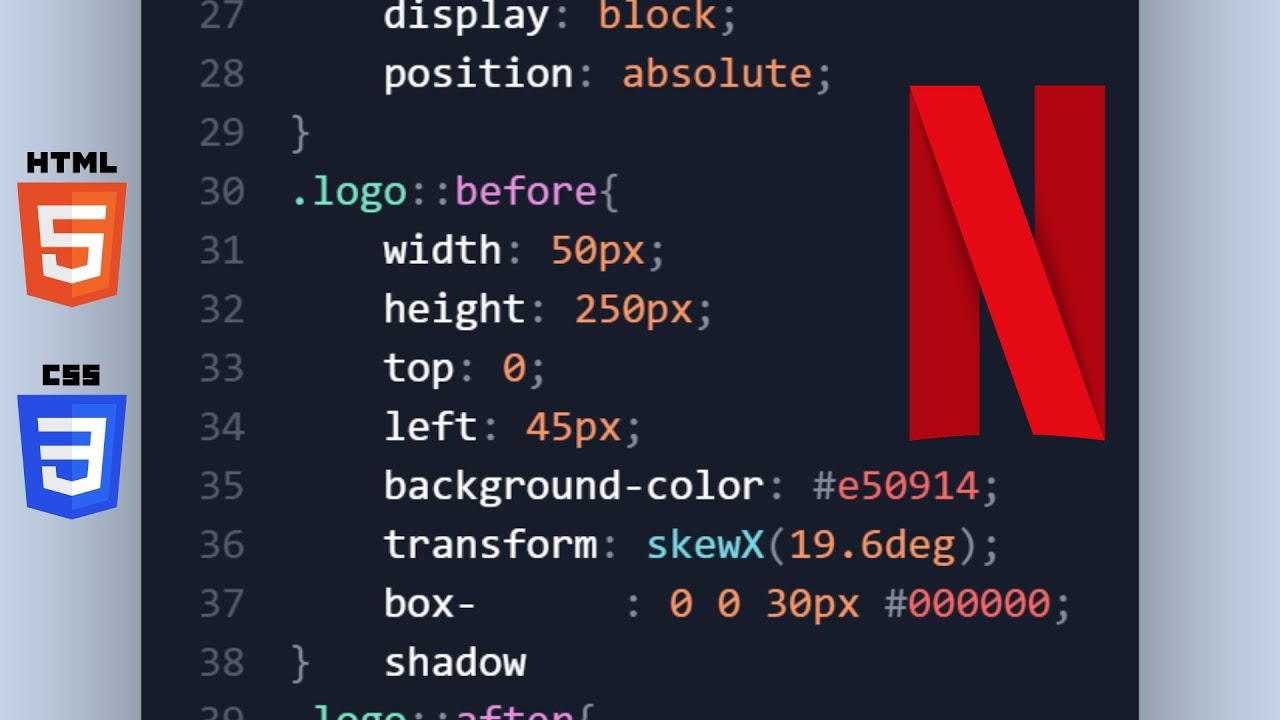 Netflix Logo Design Using Css Create Netflix Logo Html And Css