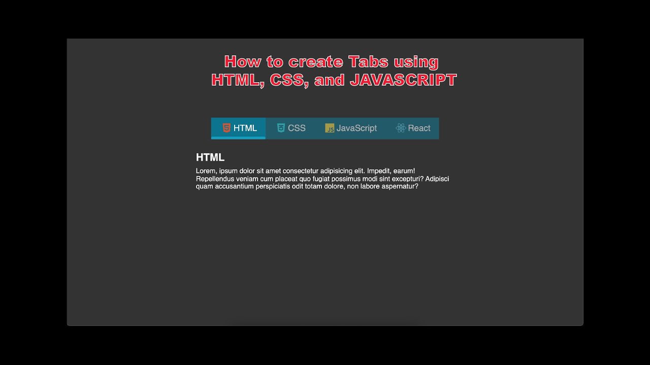 Creating Custom Tabs Using Css Html And Javascript Youtube