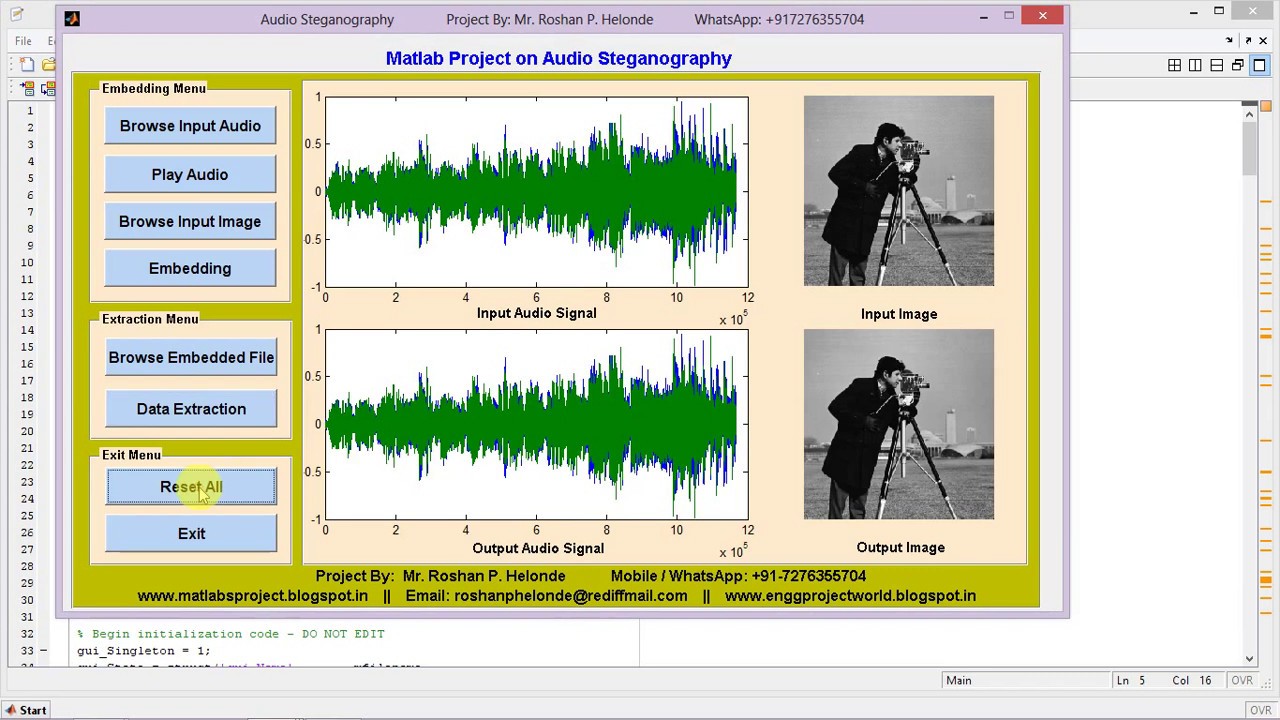 Audio Steganography Using Image Processing Full Matlab Project Code