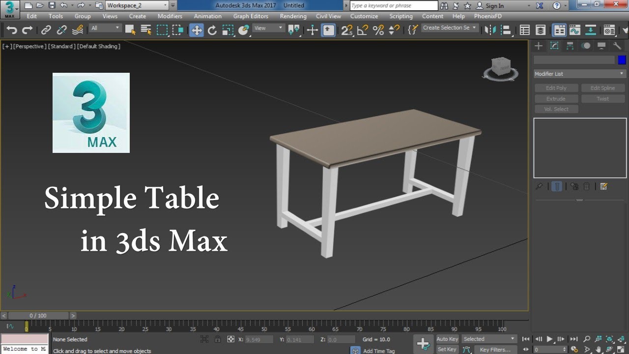 How To Make Table In 3ds Max Easy Table Modeling Youtube
