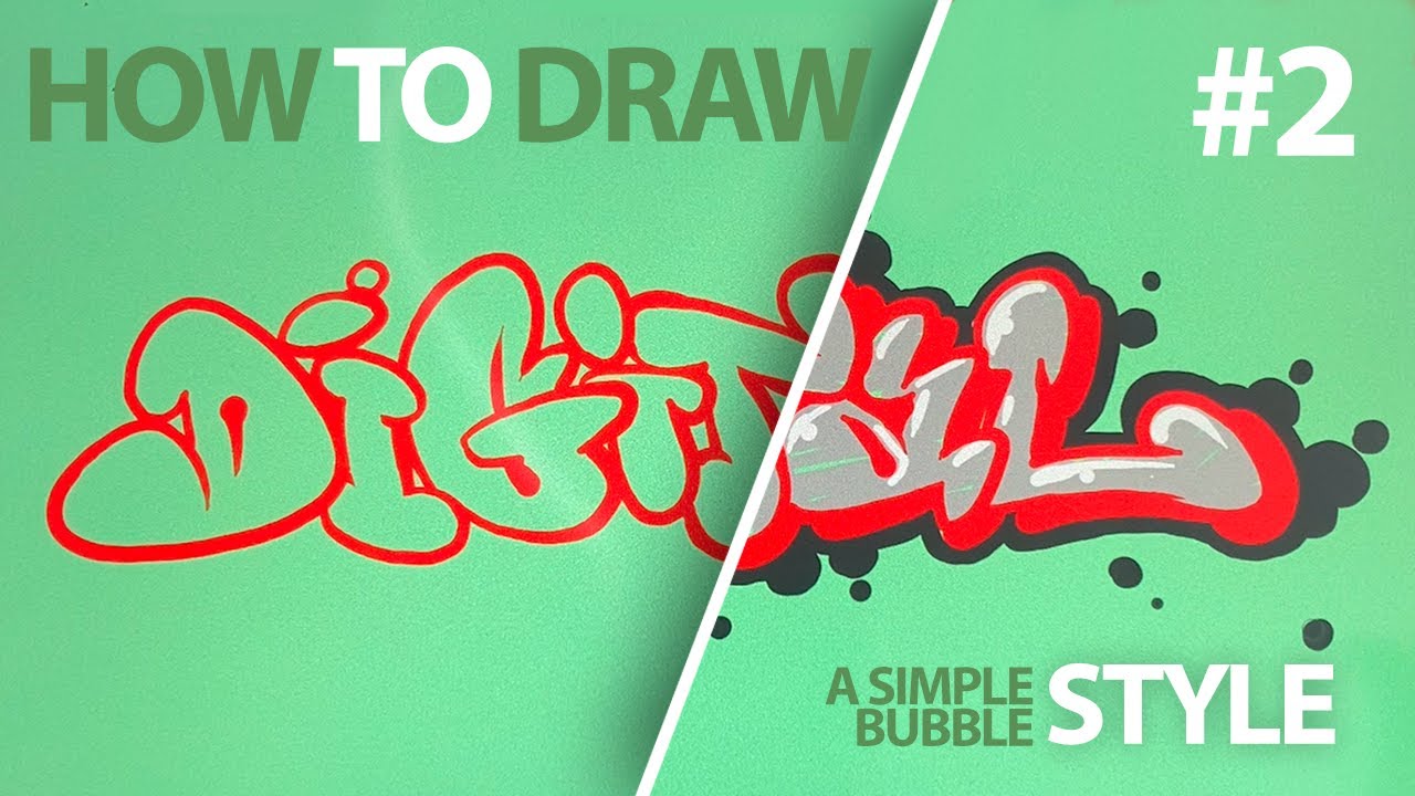 How To Draw Graffiti Simple Bubble Style Youtube