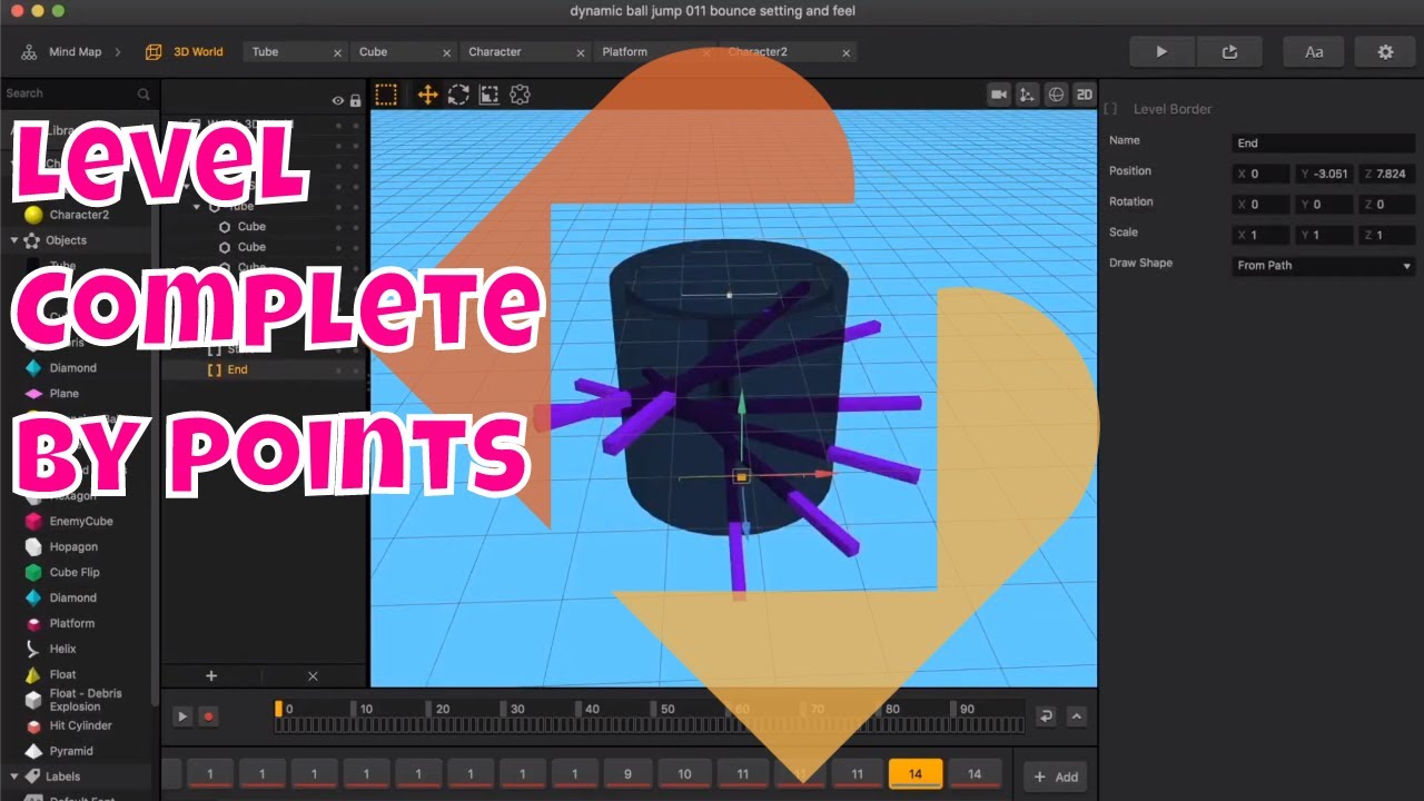 Buildbox 3 Tutorial Level Complete By Points Youtube