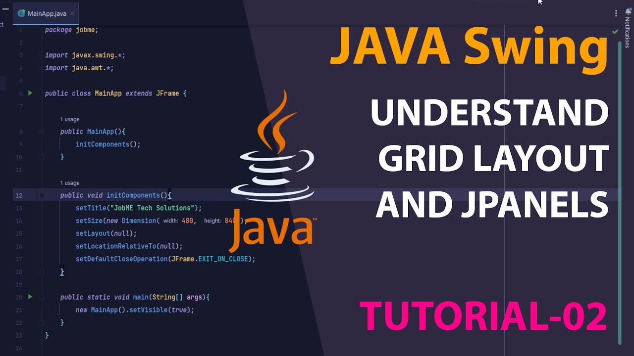Understand Gridlayout Jpanel Using Java Swing Tut 02 Youtube