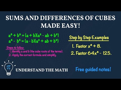 Factoring Sums And Differences Of Cubes Step By Step Examples Youtube
