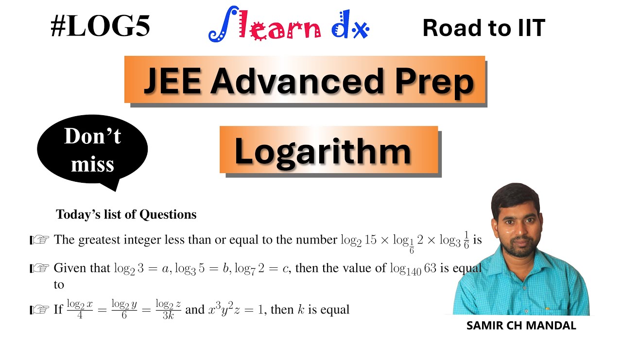 Log5 Logarithms For Jee Advanced Problem Solving Walkthrough Youtube