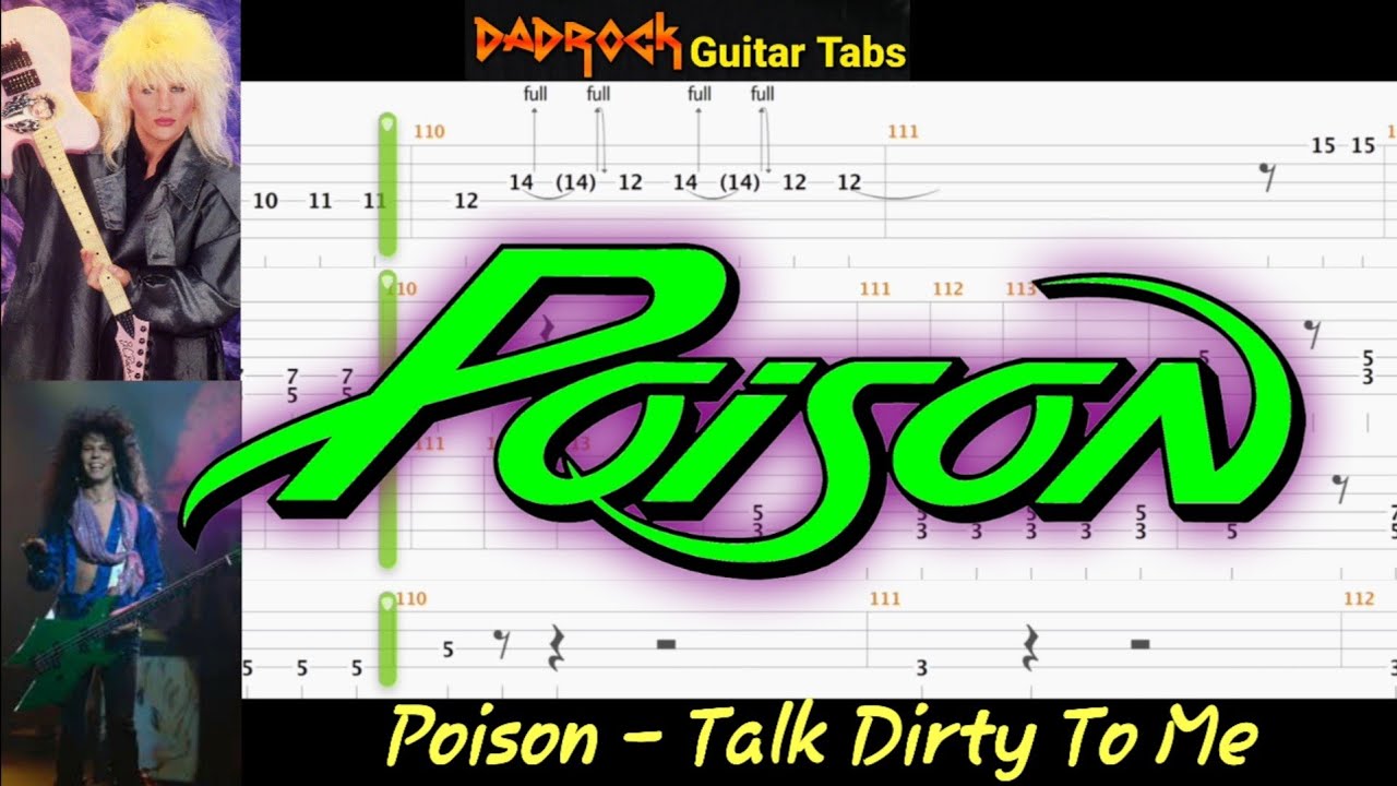 Talk Dirty To Me Poison Guitar Bass Tabs Lesson Youtube