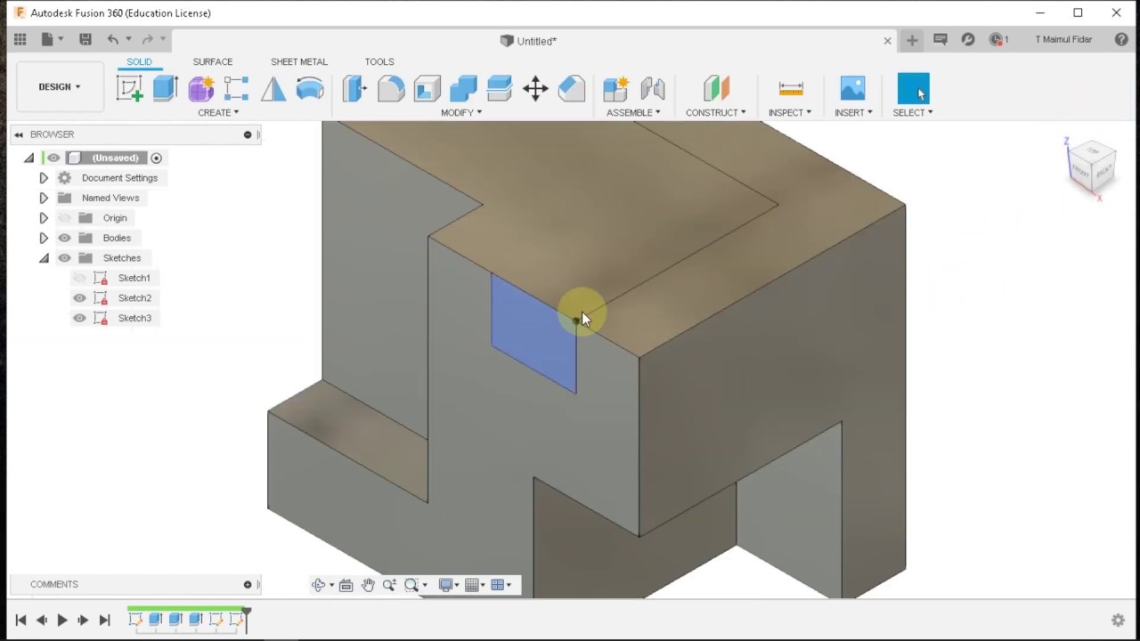 Fusion 360 Tutorial For Absolute Beginners Task 1 Cl Bench Block