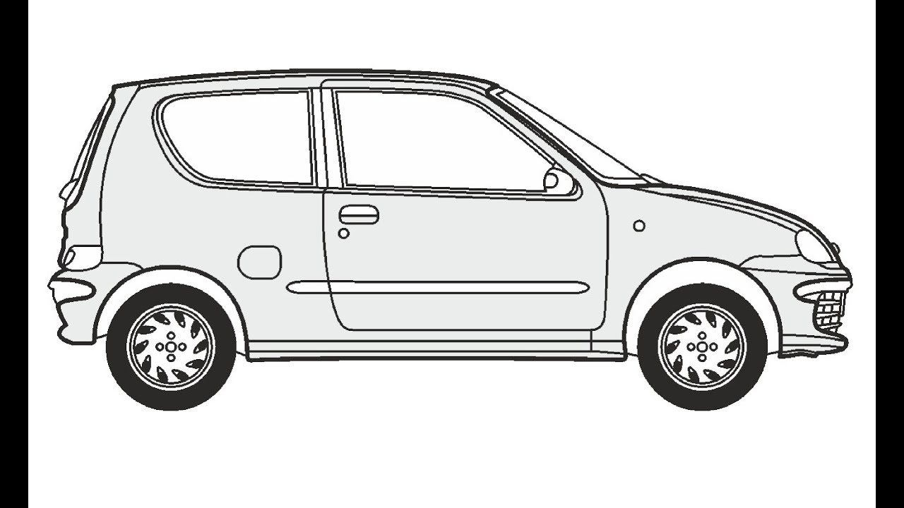 How To Draw A Fiat Seicento как нарисовать Fiat Seicento Youtube