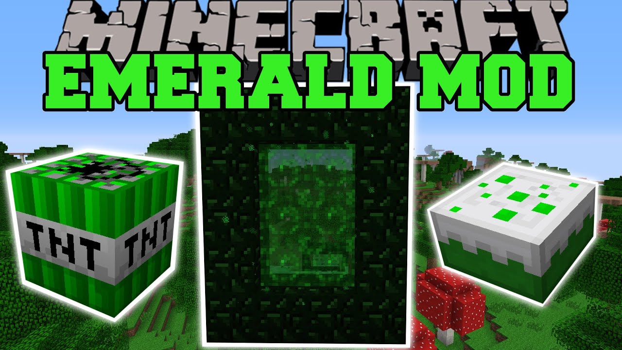 Minecraft Emerald Mod New Dimension Explosives Weapons Items