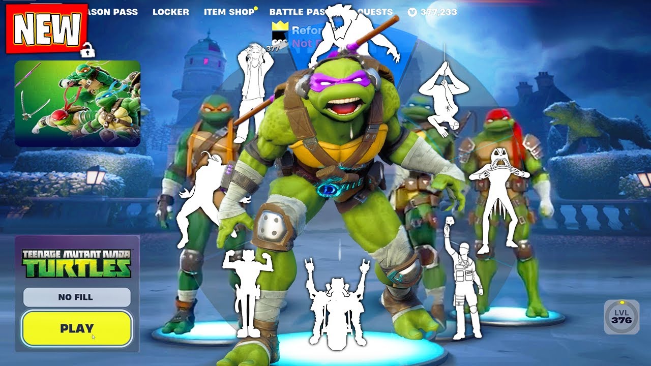 Tmnt Fortnite Donatello By Ninja Turtles Doing All Built In Emotes