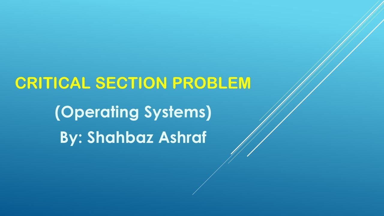 Critical Section Problem Process Synchronization Operating System