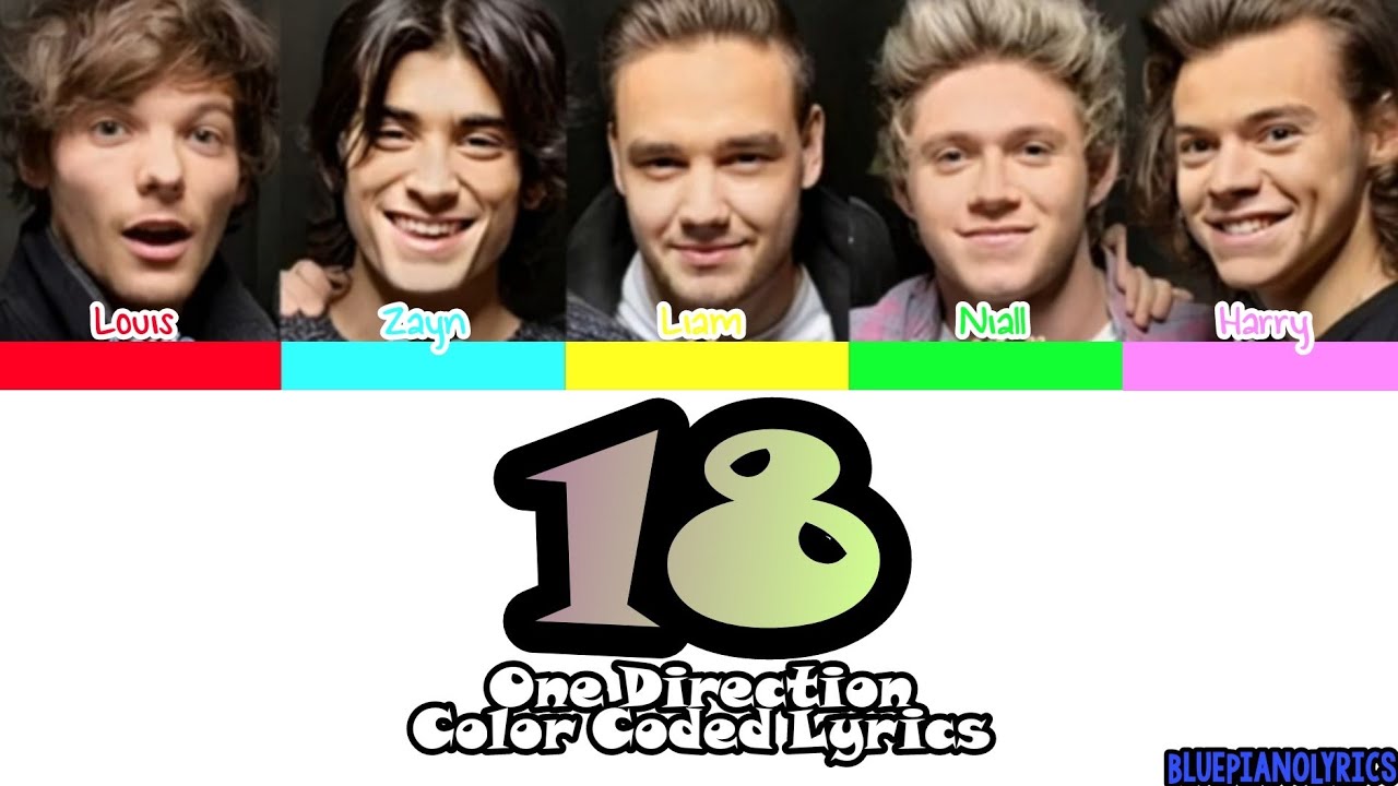 One Direction 18 Lyrics Color Coded Lyrics Youtube
