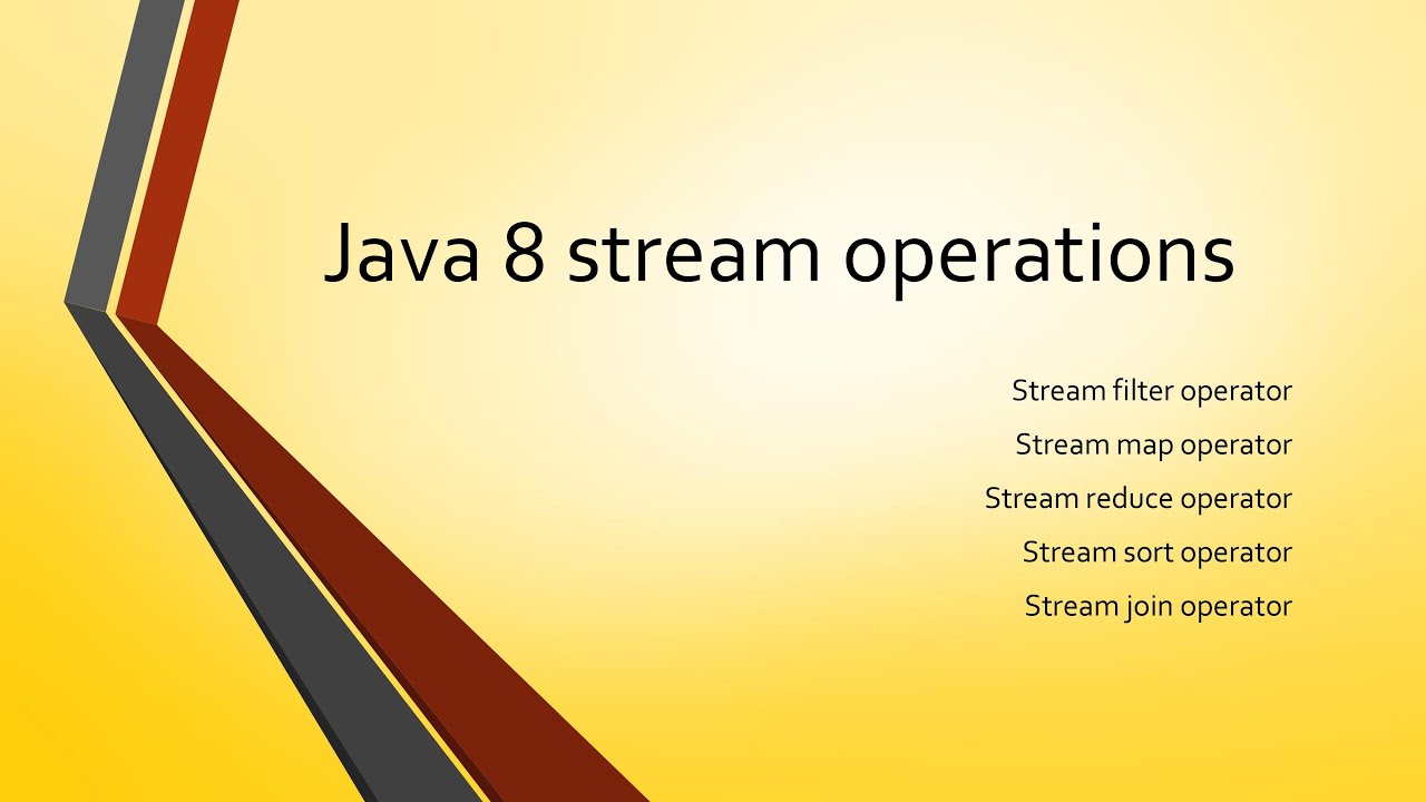Java 8 Stream Operations With Examples Youtube