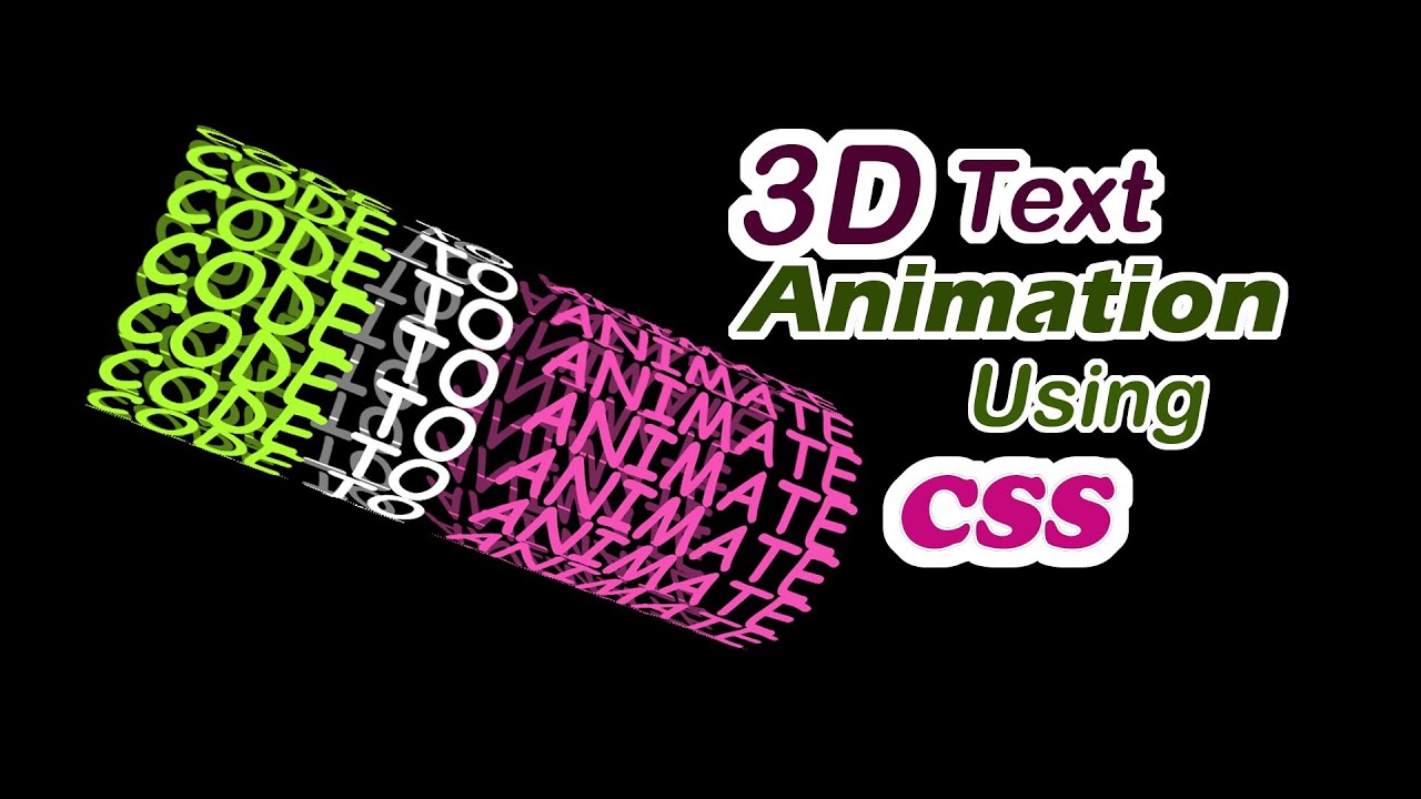 3d Text Animation 3d Effects Using Html And Css Youtube