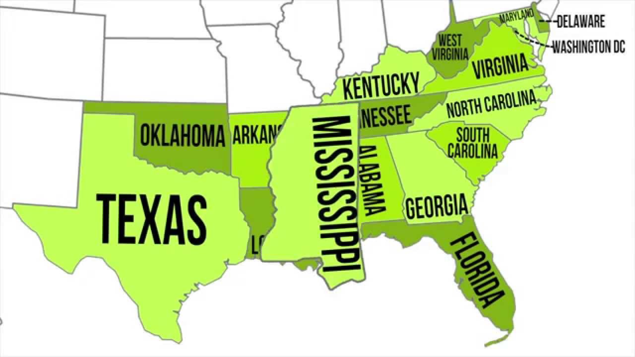 Map Of Southern States And Capitals