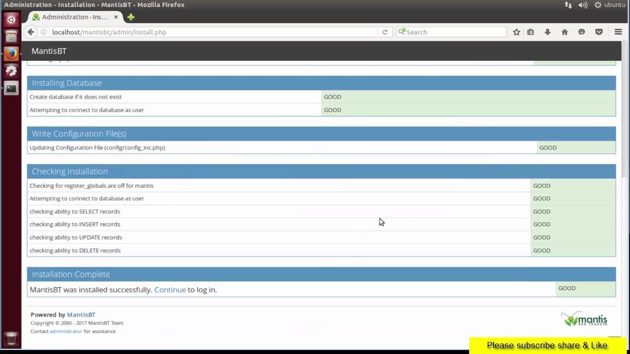 How To Install Open Source Bug Tracker Mantisbt On Ubuntu Linux Youtube