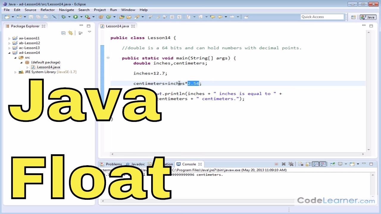 14 Declaring And Using Floating Point Variables In Java Youtube