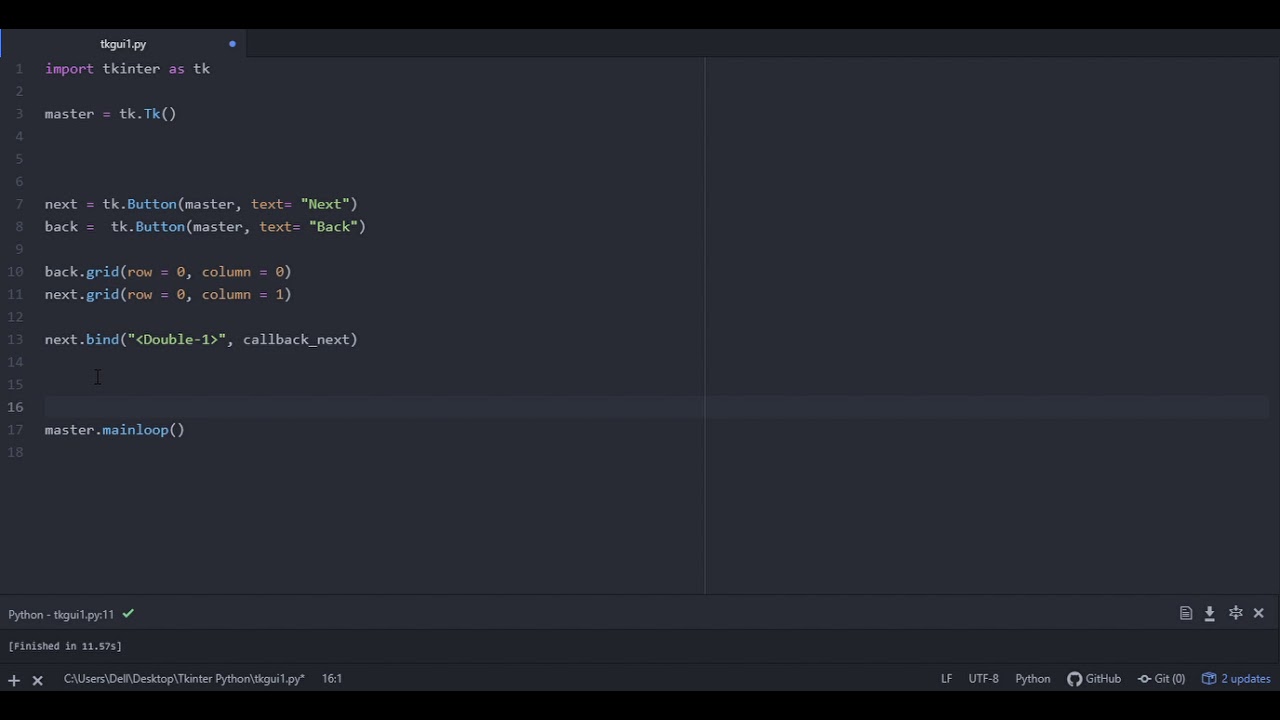 Tkinter Variables And Tkinter Callback Functions Youtube