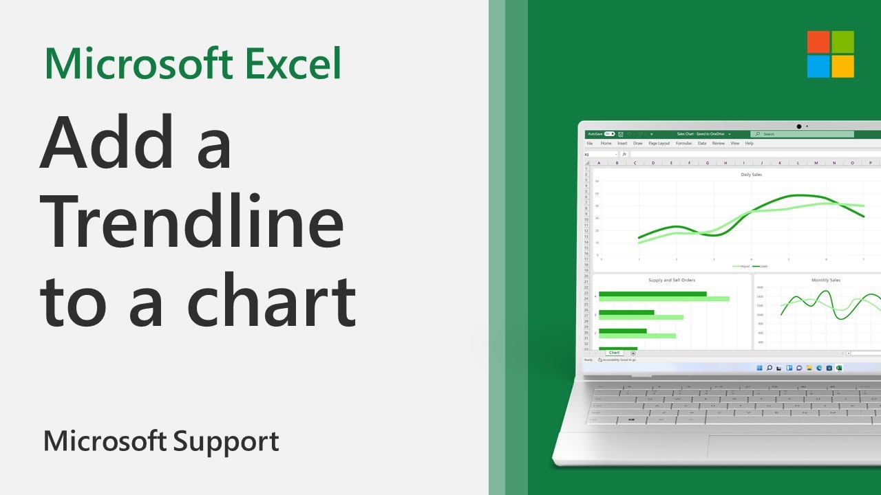 How To Add A Trendline In Excel Microsoft Youtube